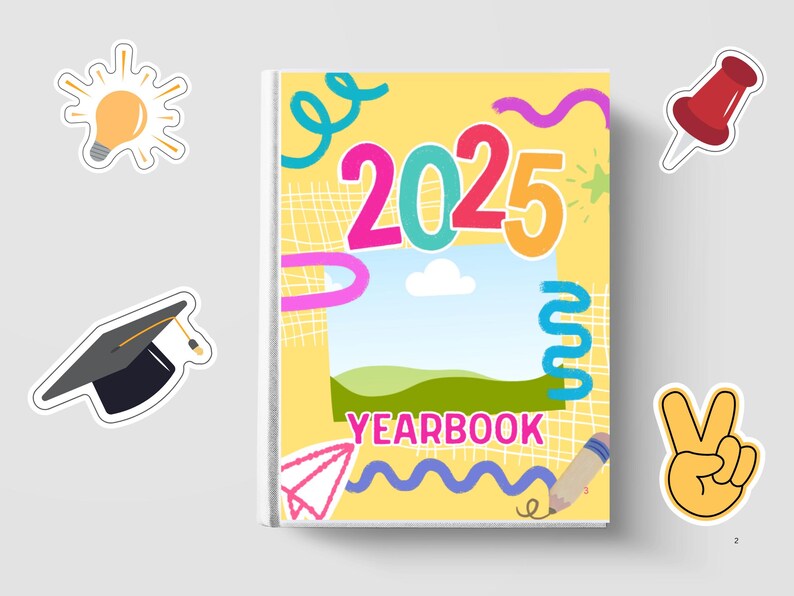 2025 Printable Yearbook Template for Kids | Editable Canva School ...