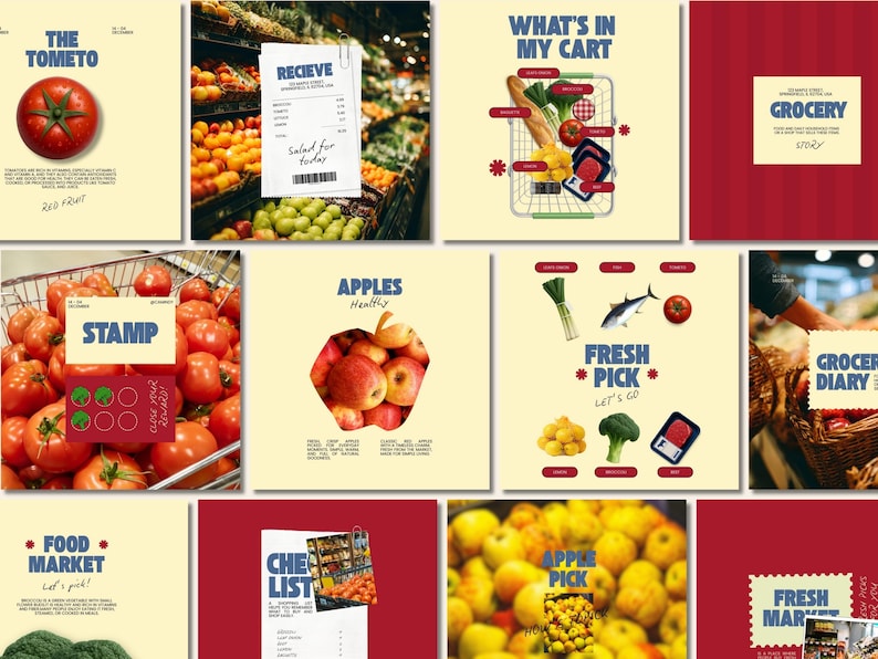 Grocery Theme | Canva Free Instagram Templates | Few Elements ...