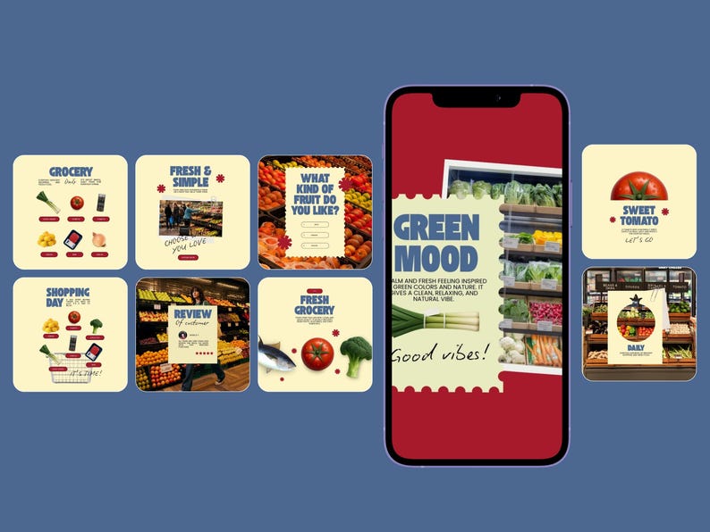 Grocery Theme | Canva Free Instagram Templates | Few Elements ...