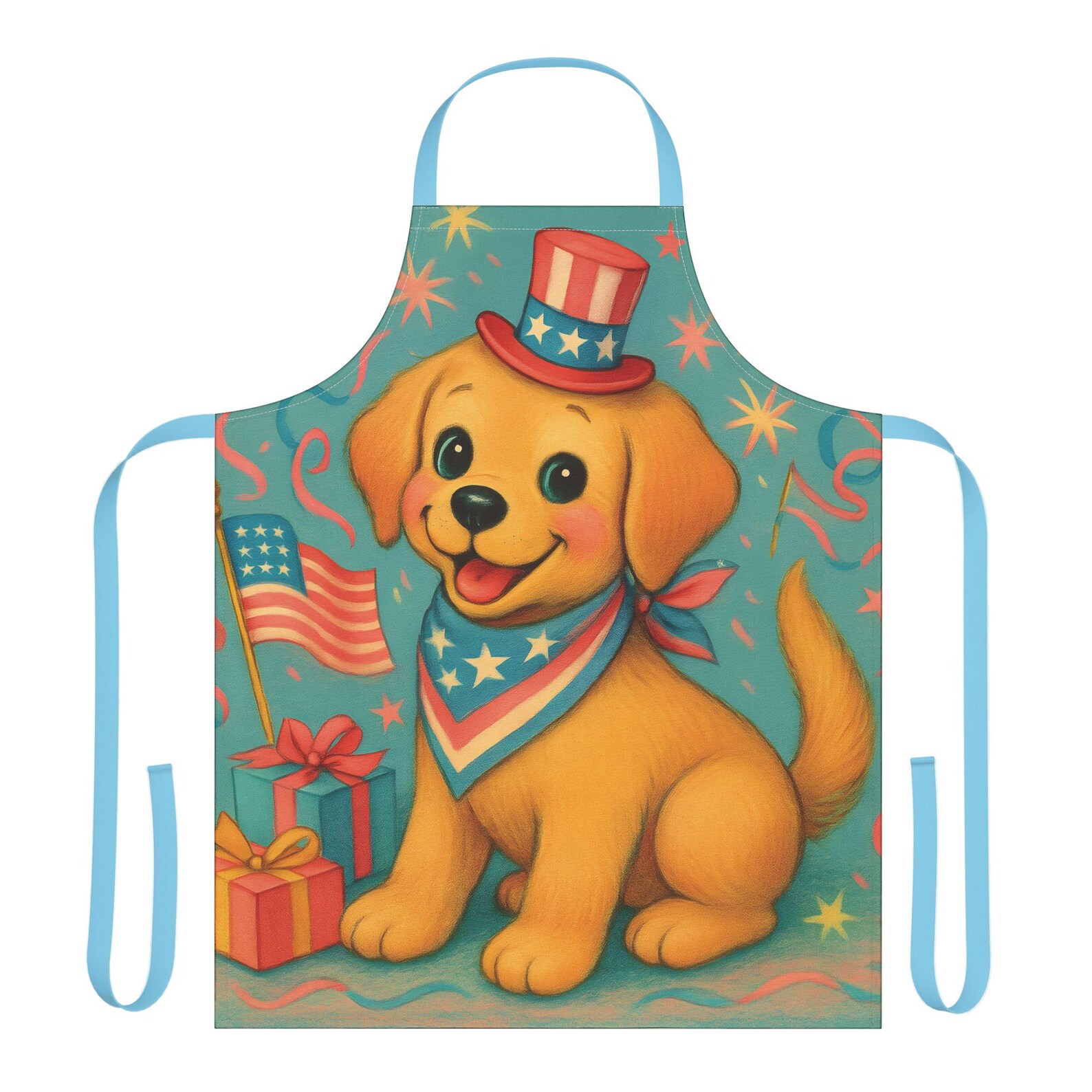 Patriotic Cute Puppy Apron - Perfect for BBQ, Cookout, and Dog Lovers ...
