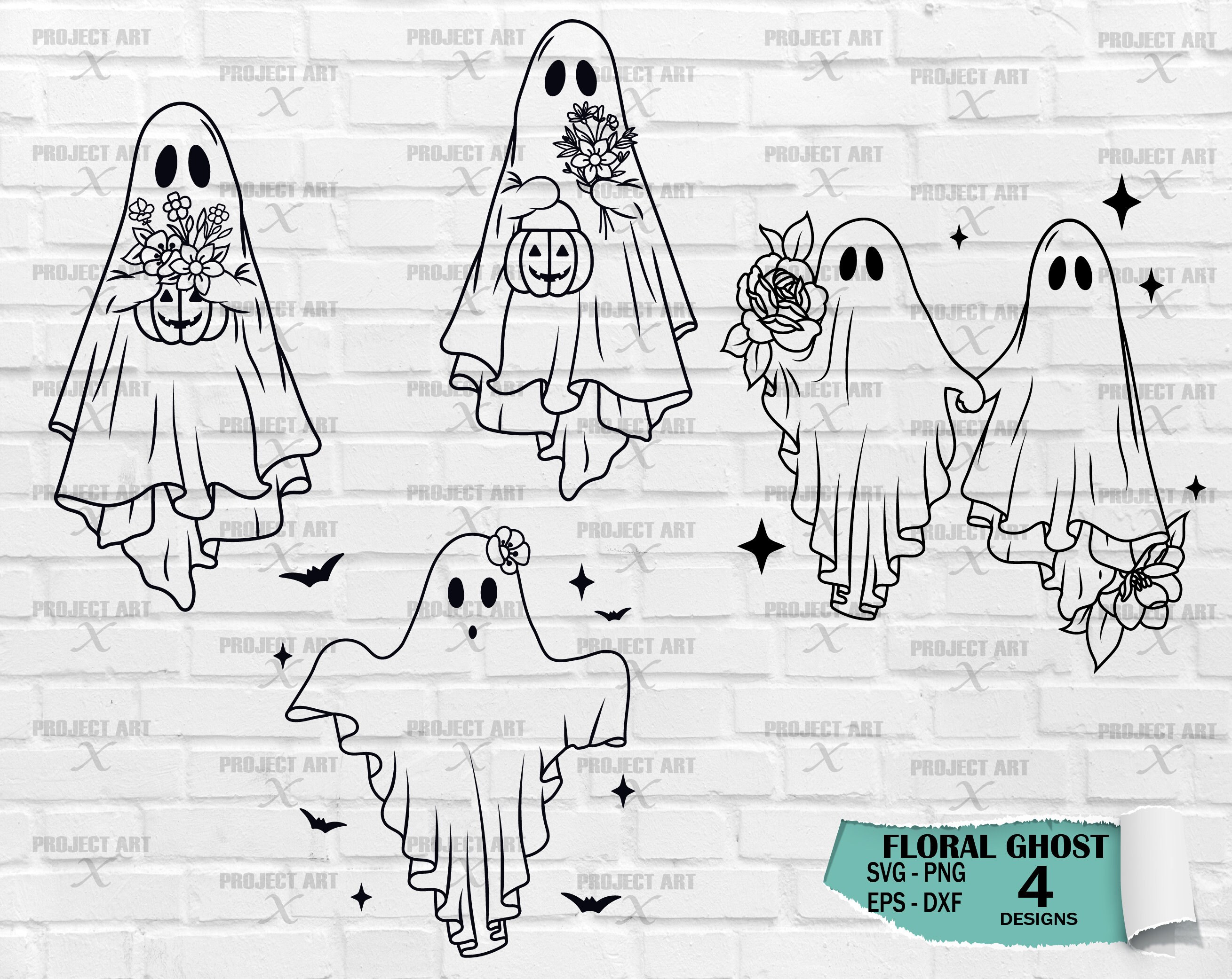 Ghost SVG Floral Ghost Svg Ghost Clip Art Cute Ghost Svg - Etsy Australia