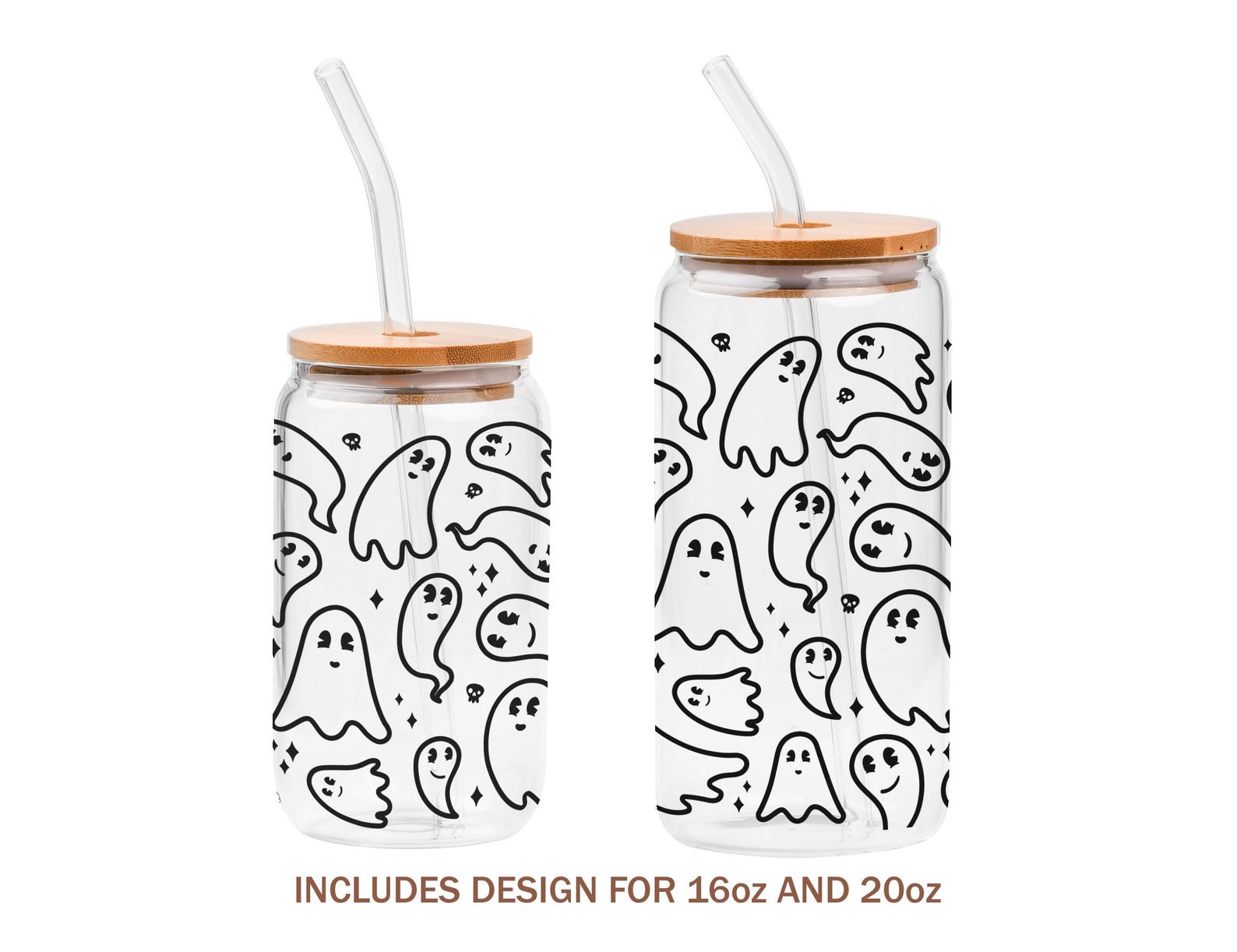 Cute Ghosts, Ghost Libbey Glass Svg, Halloween Svg Libbey 16oz Can ...