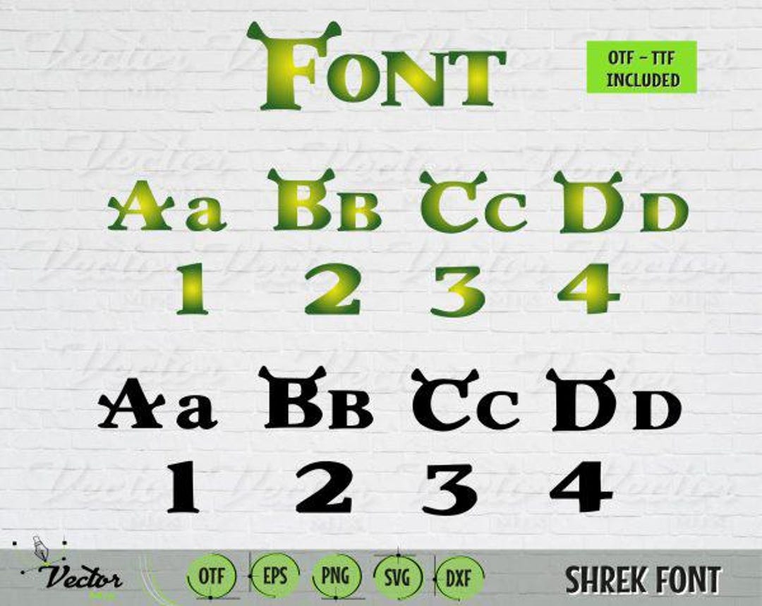 Shrek FONT, Shrek Letters Svg, Shrek Alphabet Png Green Ogre Alphabet ...