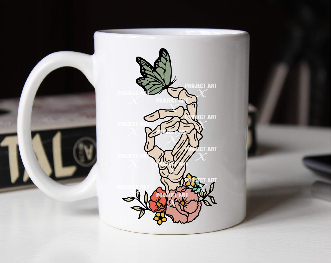 Floral Skeleton Hand Svg Skeleton Hand Svg Hand With - Etsy