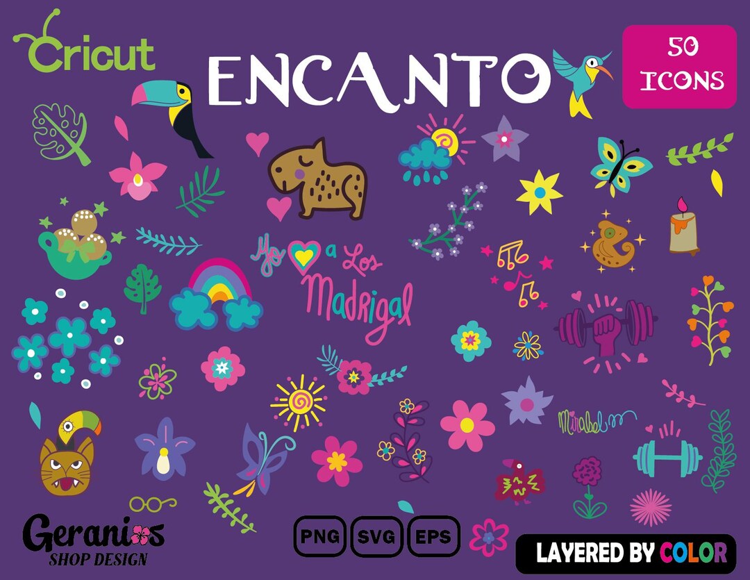 Encanto SVG Icons Bundle, Encanto Sublimation Cliaprts Collection ...