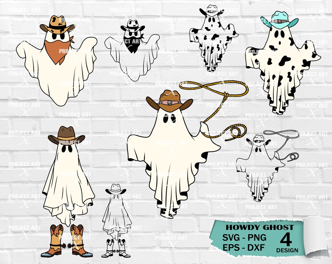 Boo Haw SVG PNG PDF, Cowboy Ghost Svg, Halloween Svg, Funny Halloween ...