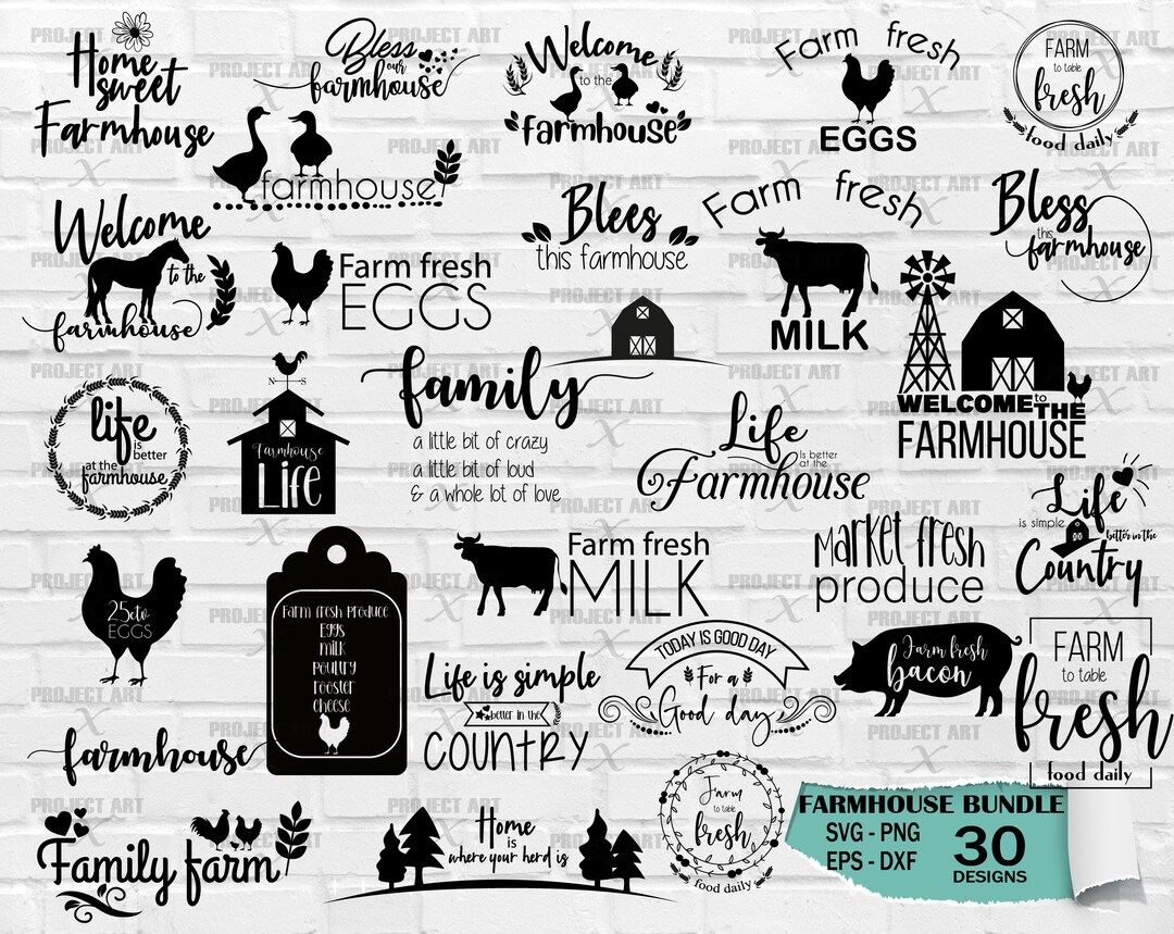 Farmhouse Sign Clipart, Rustic Home Decor, Farmhouse Kitchen Svg Bundle ...