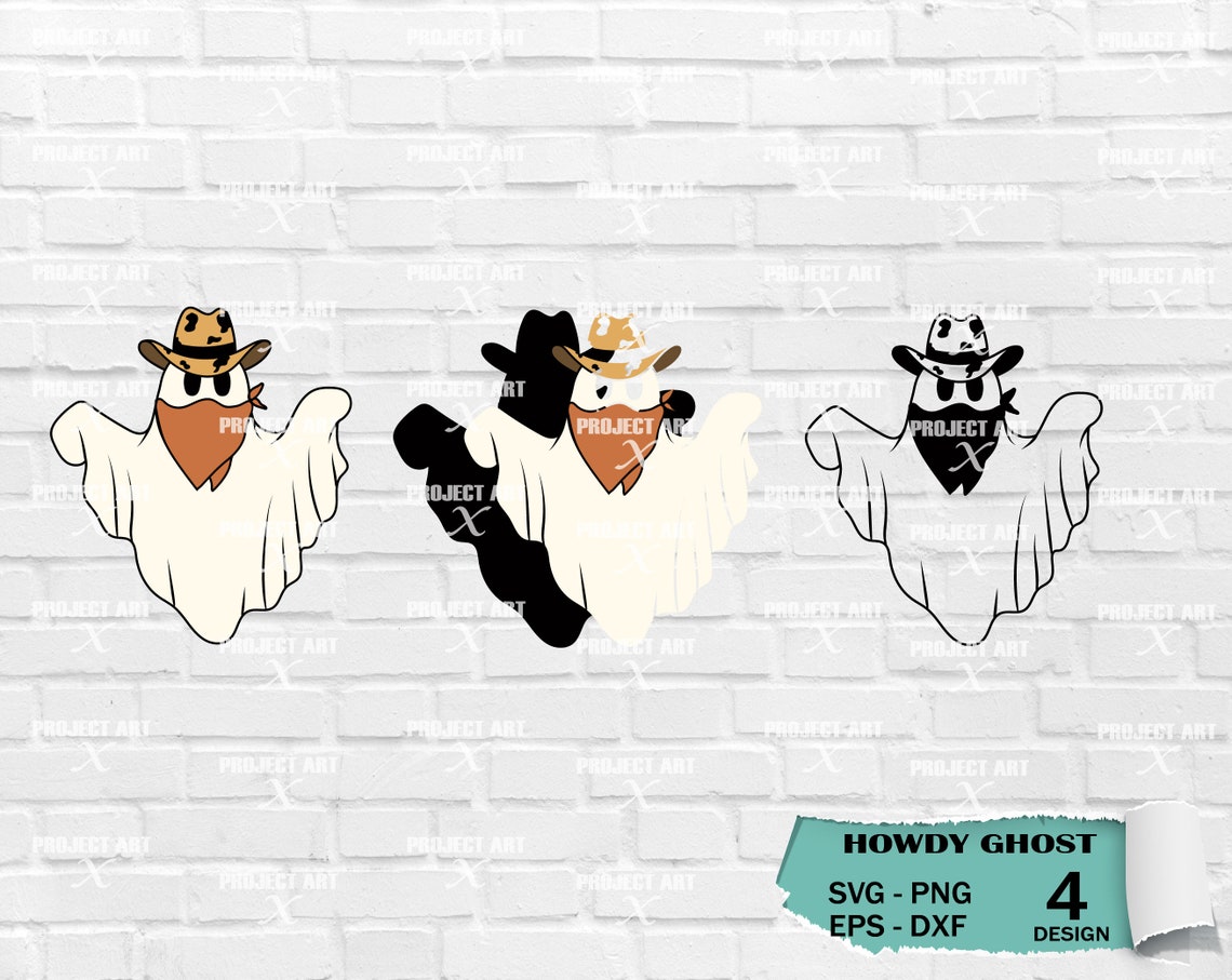 Boo Haw SVG PNG PDF Cowboy Ghost Svg Halloween Svg Funny - Etsy