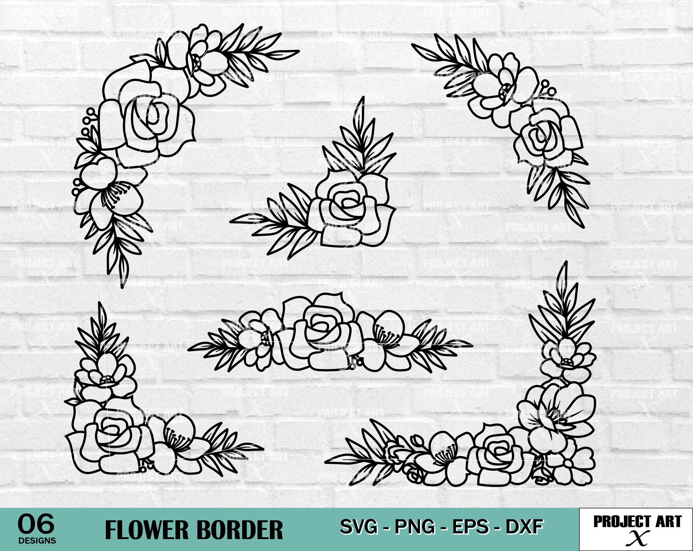 Flower SVG Files Flower Border SVG Flower Corner Svg Floral - Etsy ...