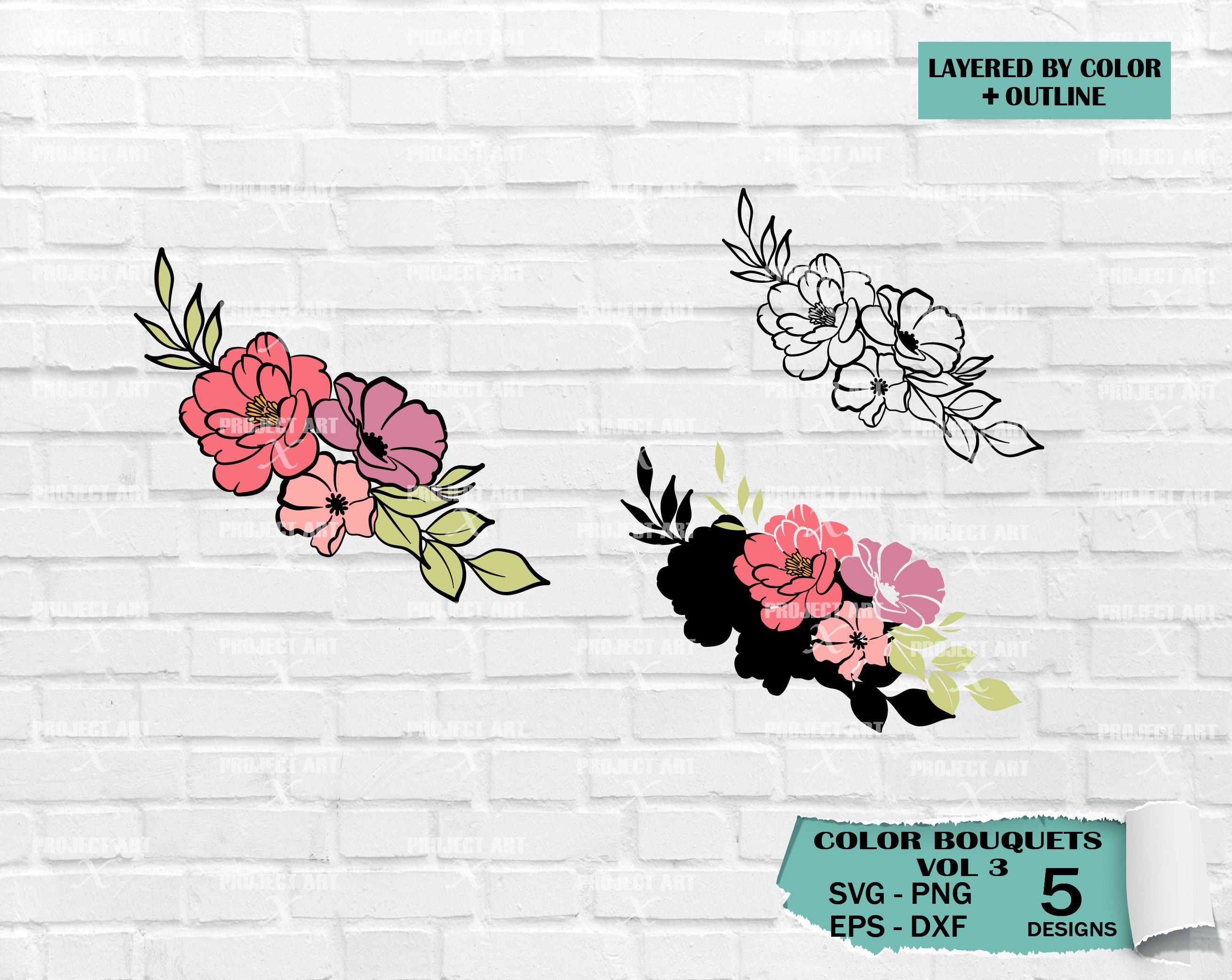 Flower Svg Bundle Floral Arrangement Svg Floral Svg - Etsy UK