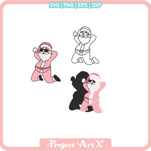 Funny Santa SVG, Pink Santa Claus Png, Twerking Santa Claus, Funny ...