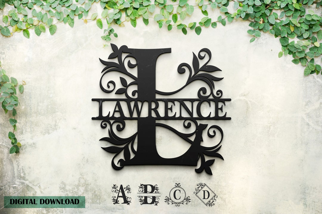 Split Regal Monogram Alphabet Letters Laser Cut Files Digital Download ...