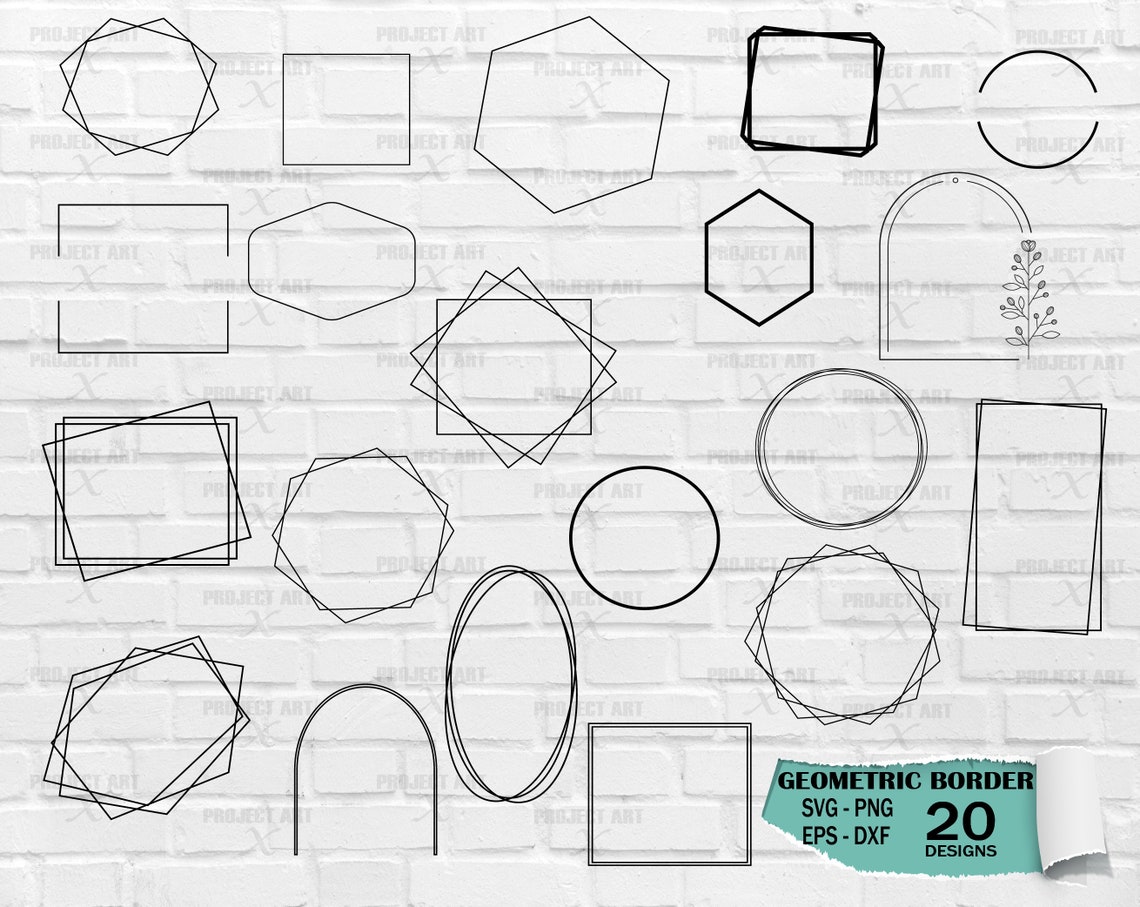 Geometric Border Svg Bundle Square Frame Svg Double Frame - Etsy