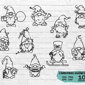 Christmas Gnomes SVG, Gnome Bundle SVG, Gnomies SVG, Christmas Doodle ...