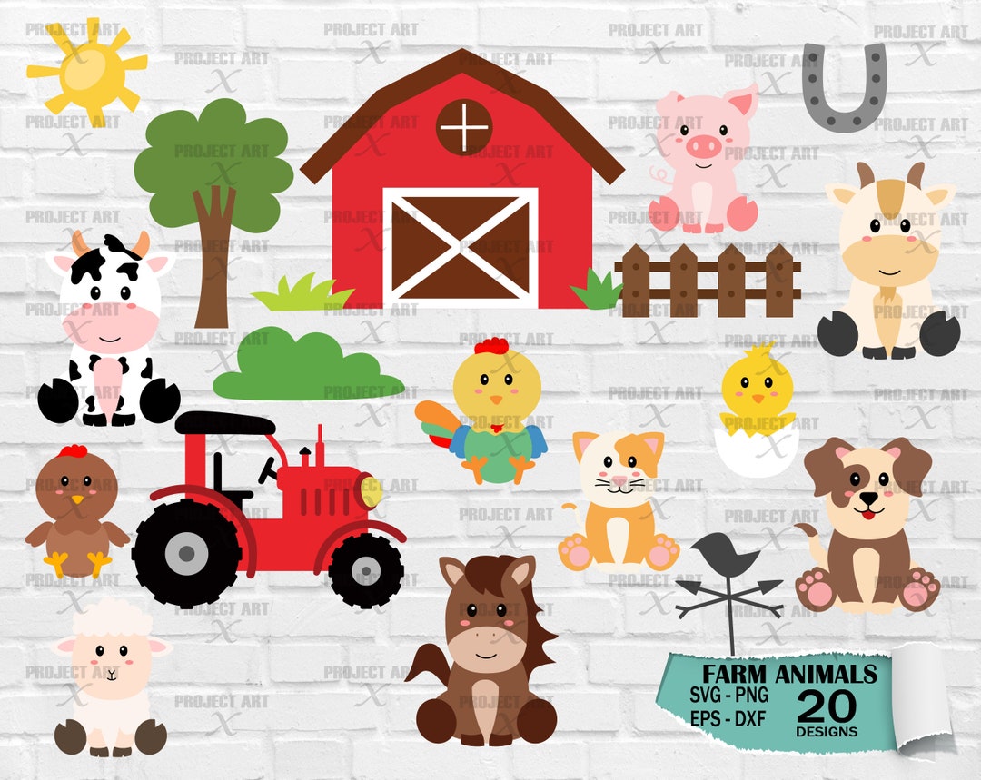 Farm Animal SVG, Animal Cut File ,bundle, Layered, Birthday Svg, Farm ...