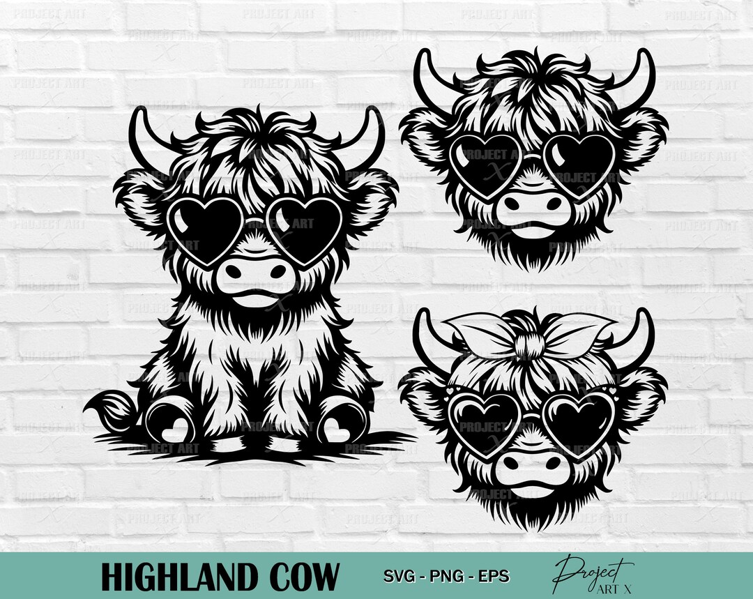 Highland Cow Valentine SVG PNG, Highland Cow Svg, Valentines Day Svg ...