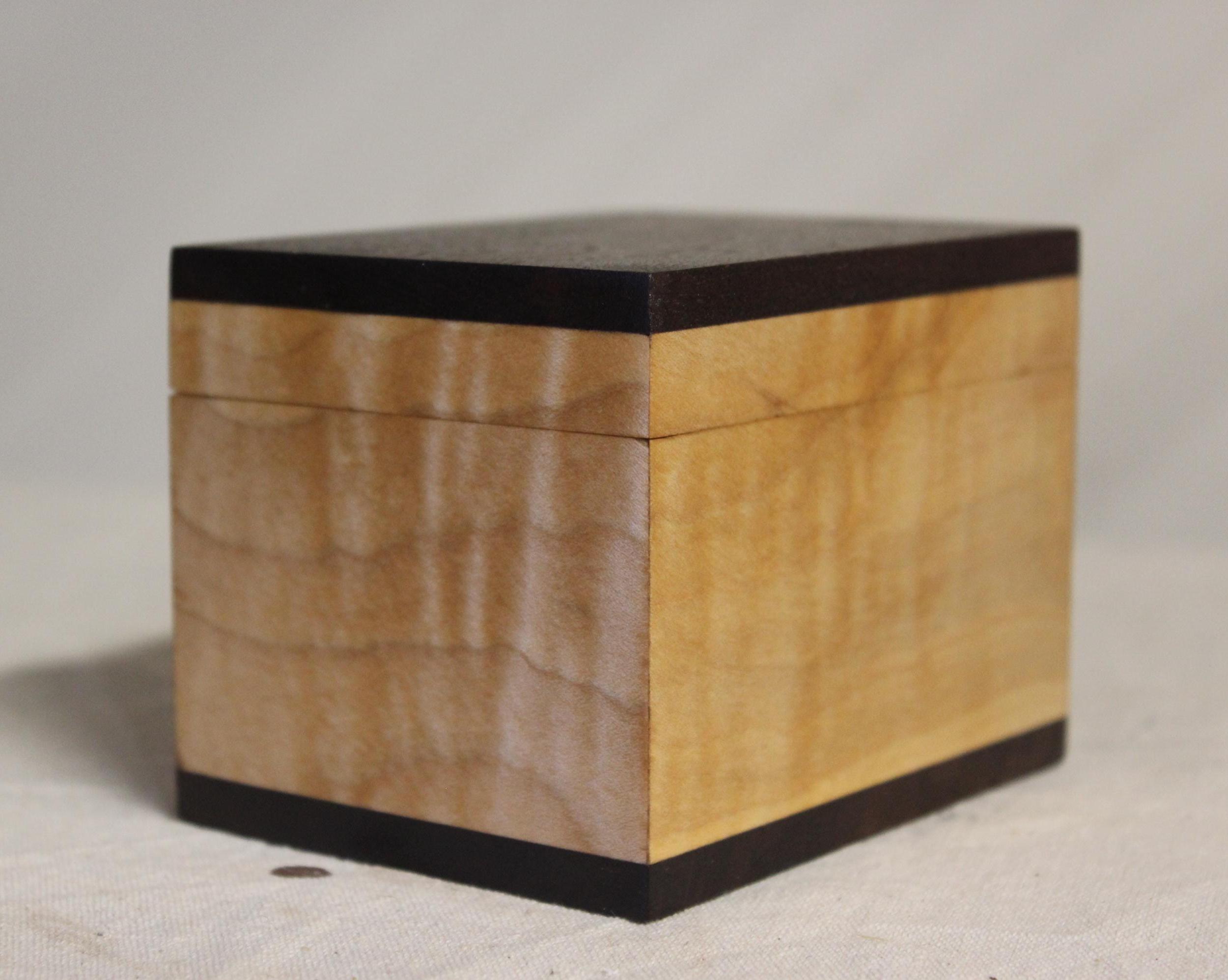 Handmade Curly Maple and Walnut Jewelry, Trinket, Storage, Keepsake Box ...