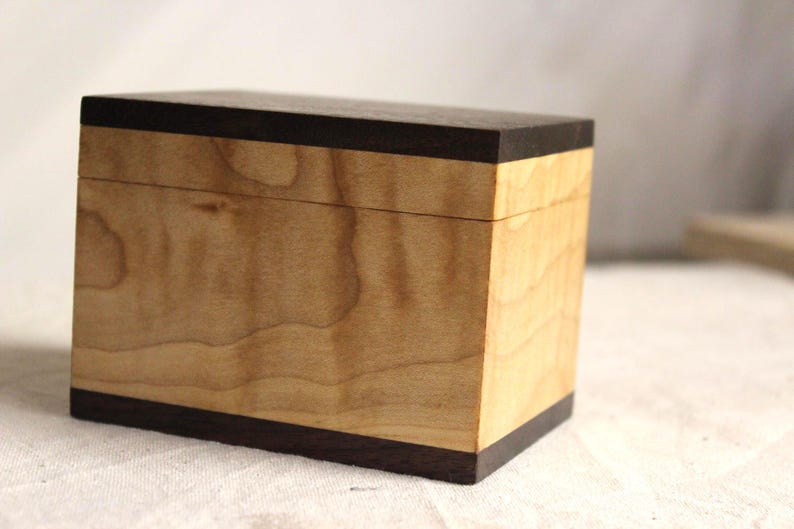 Handmade Curly Maple and Walnut Jewelry, Trinket, Storage, Keepsake Box ...