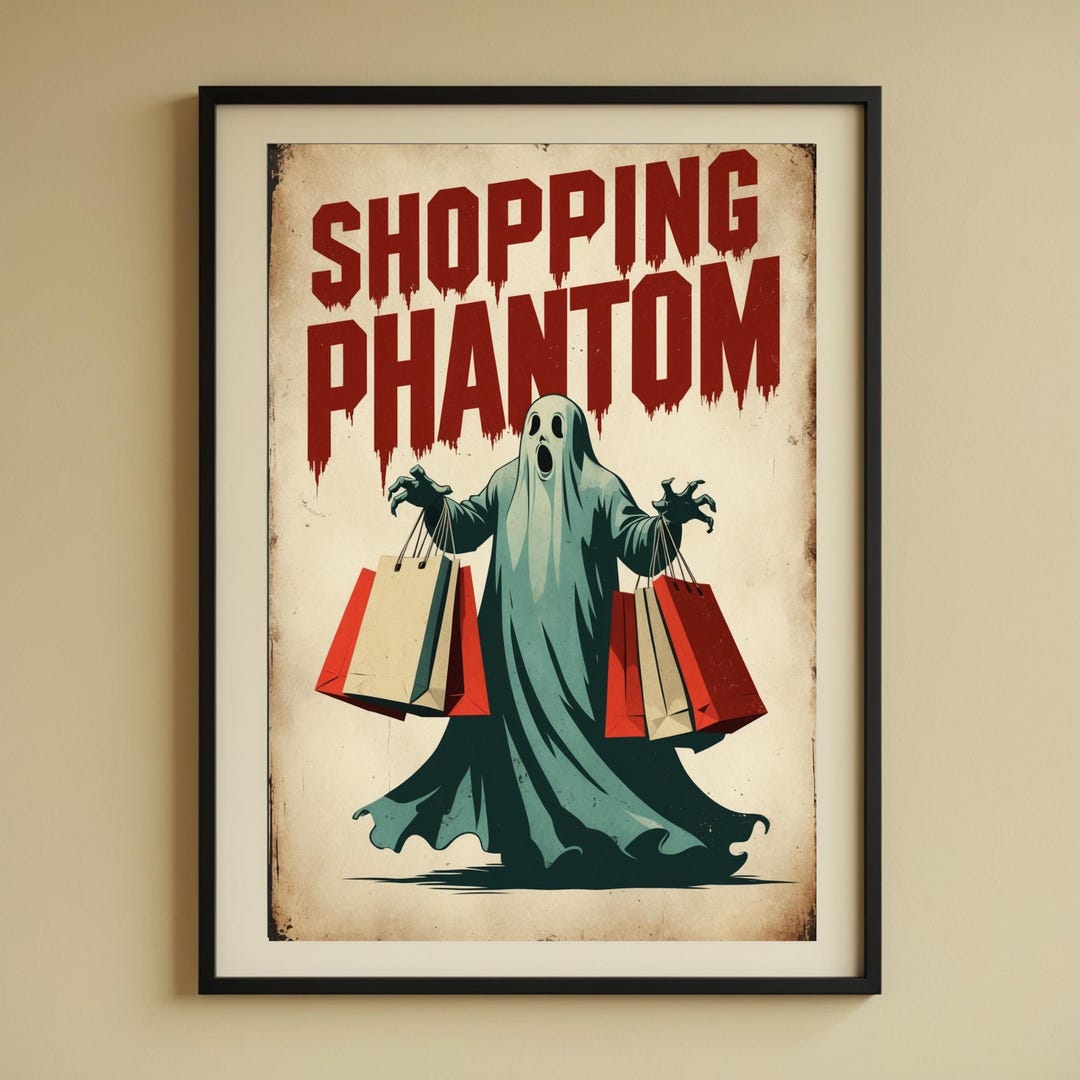 Retro Horror Ghost Poster: Funny Halloween Printable Wall Art (JPG+PDF ...