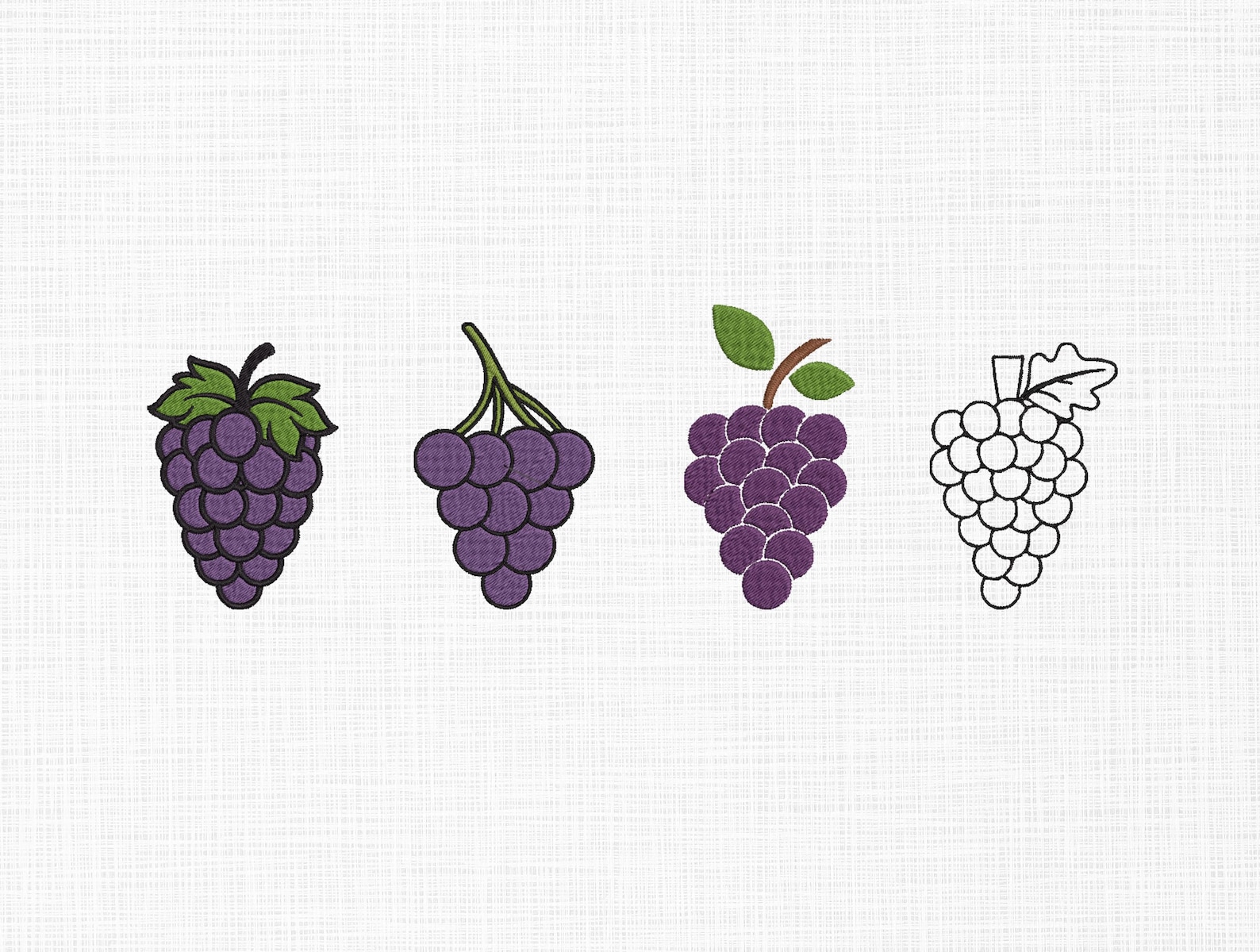 Grapes Embroidery Design, Grapes Bundle Embroidery Design, Grapes ...