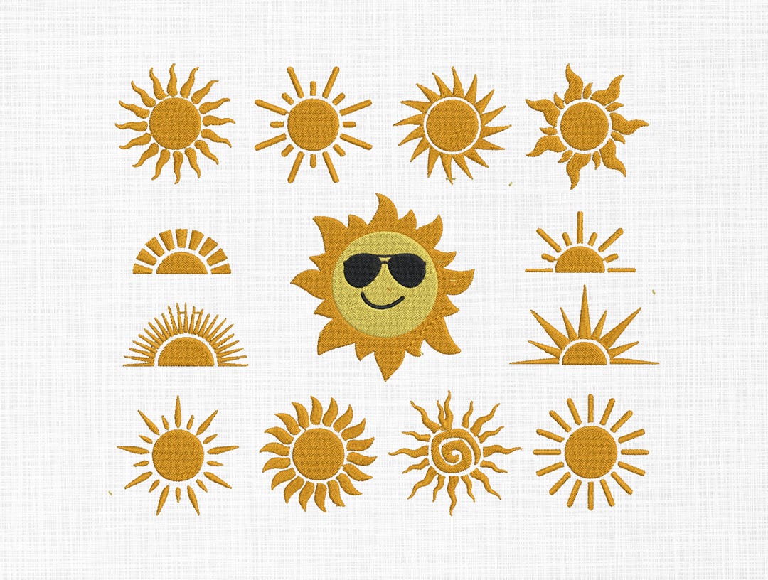 Sun Embroidery Design, Boho Sun Embroidery Design, Sun Bundle ...