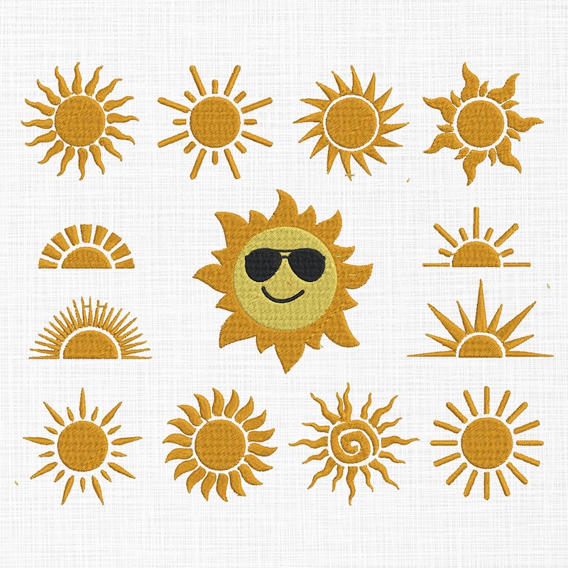 Sun Rays Embroidery - Etsy
