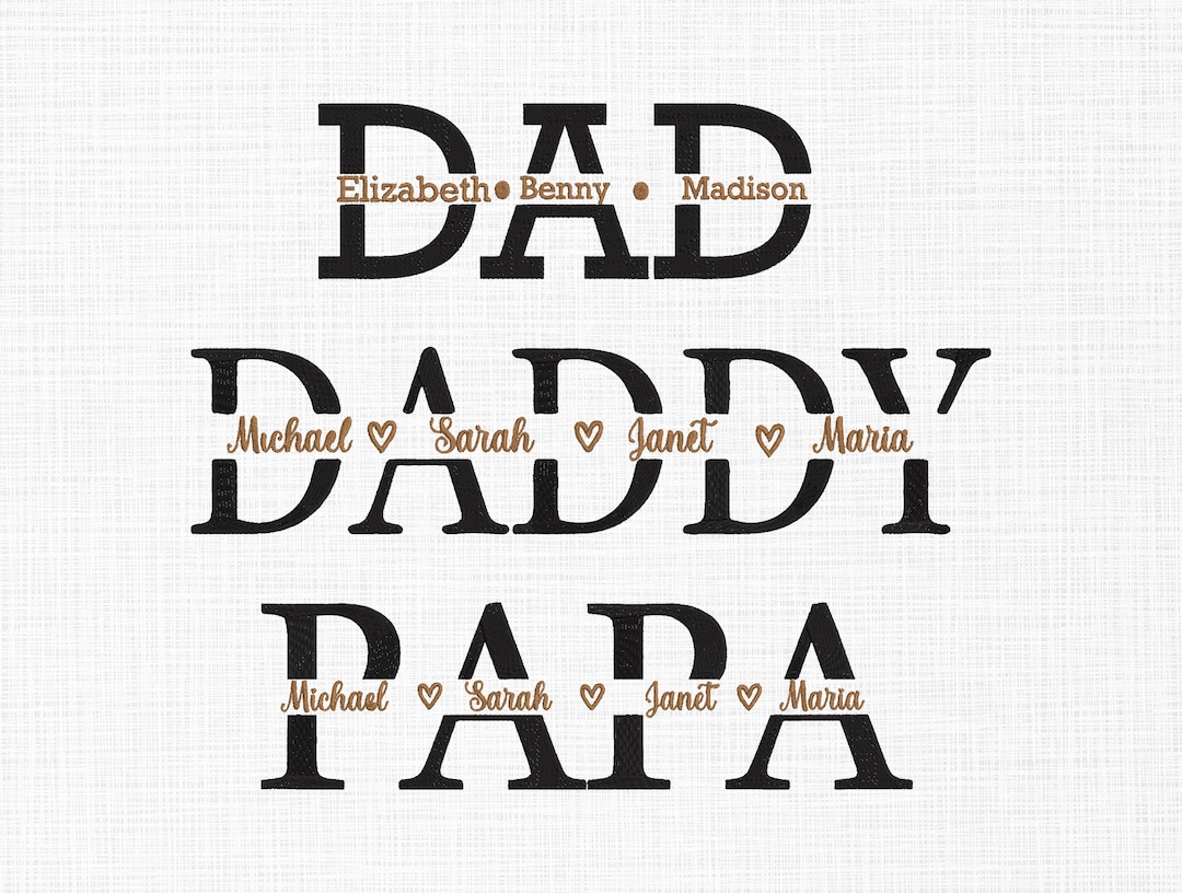 Dad Monogram Embroidery Design, Daddy Embroidery, Papa Monogram ...