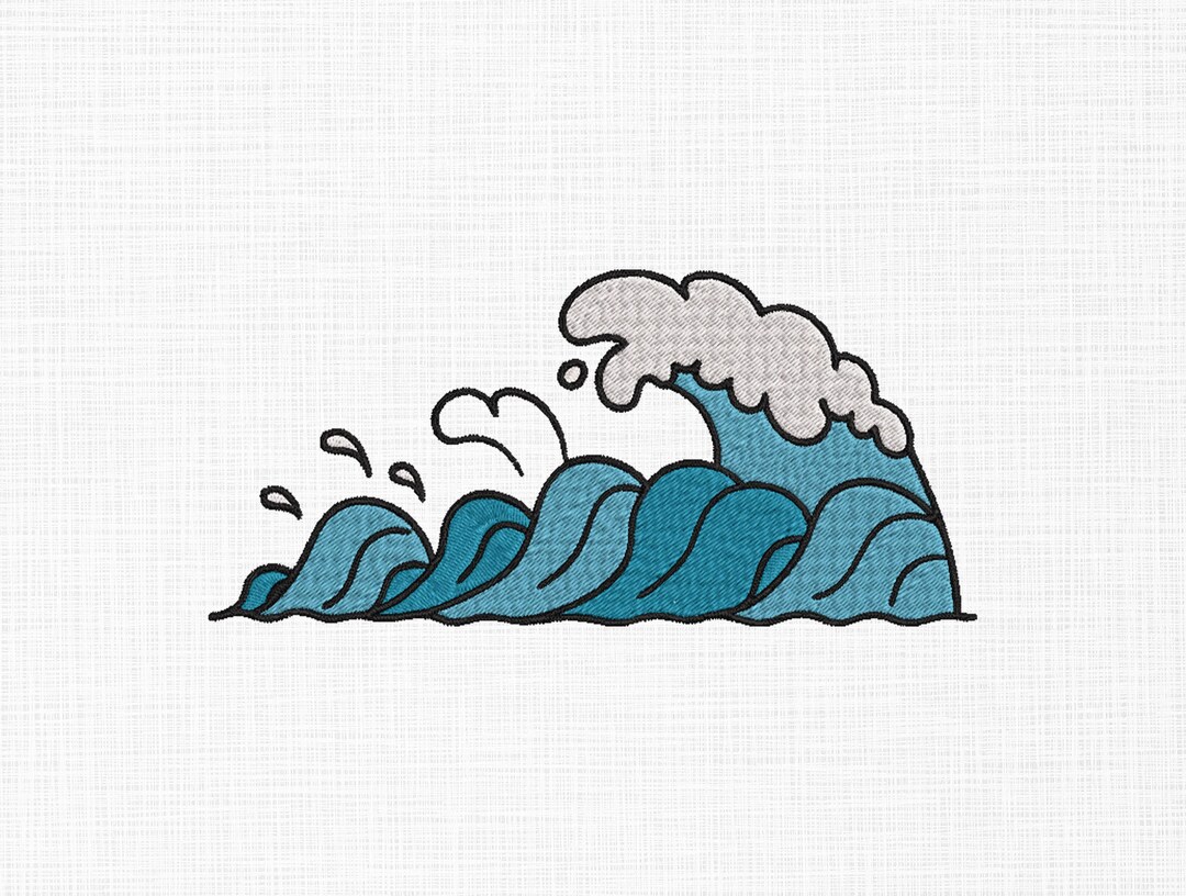 Ocean Wave Embroidery Design Water Waves Embroidery Design Waves ...