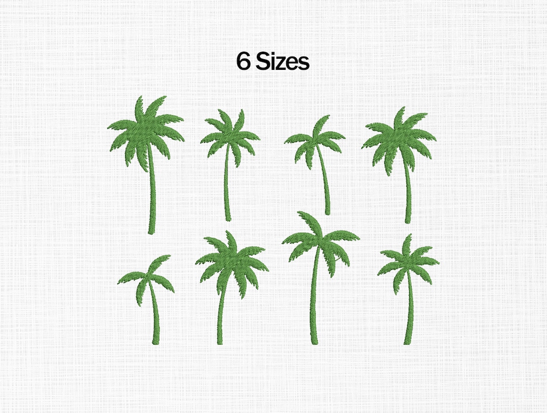 Mini Palm Tree Embroidery Design, Palm Tree Bundle Embroidery Design ...