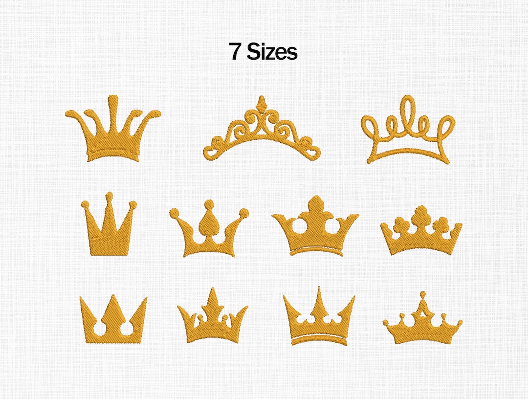 Mini Crown Embroidery Designs, Princes Crown Embroidery Design, Mini ...