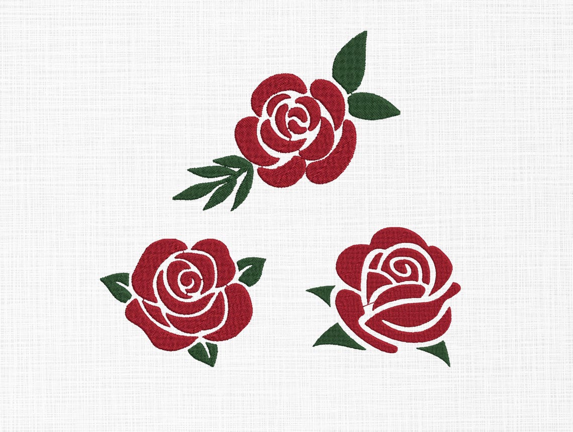 Mini Rose Embroidery Design, Rose Embroidery Design, Flowers Embroidery ...