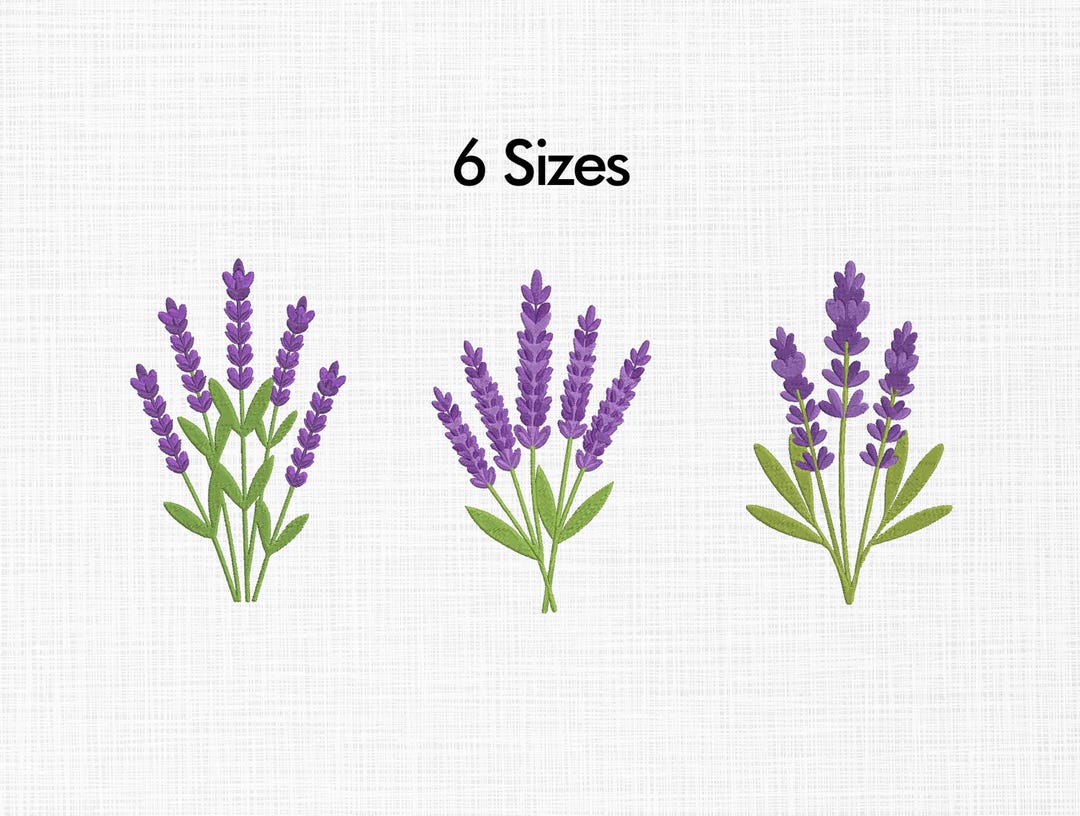 Lavender Embroidery Design, Lavender Bouquet Embroidery Design ...