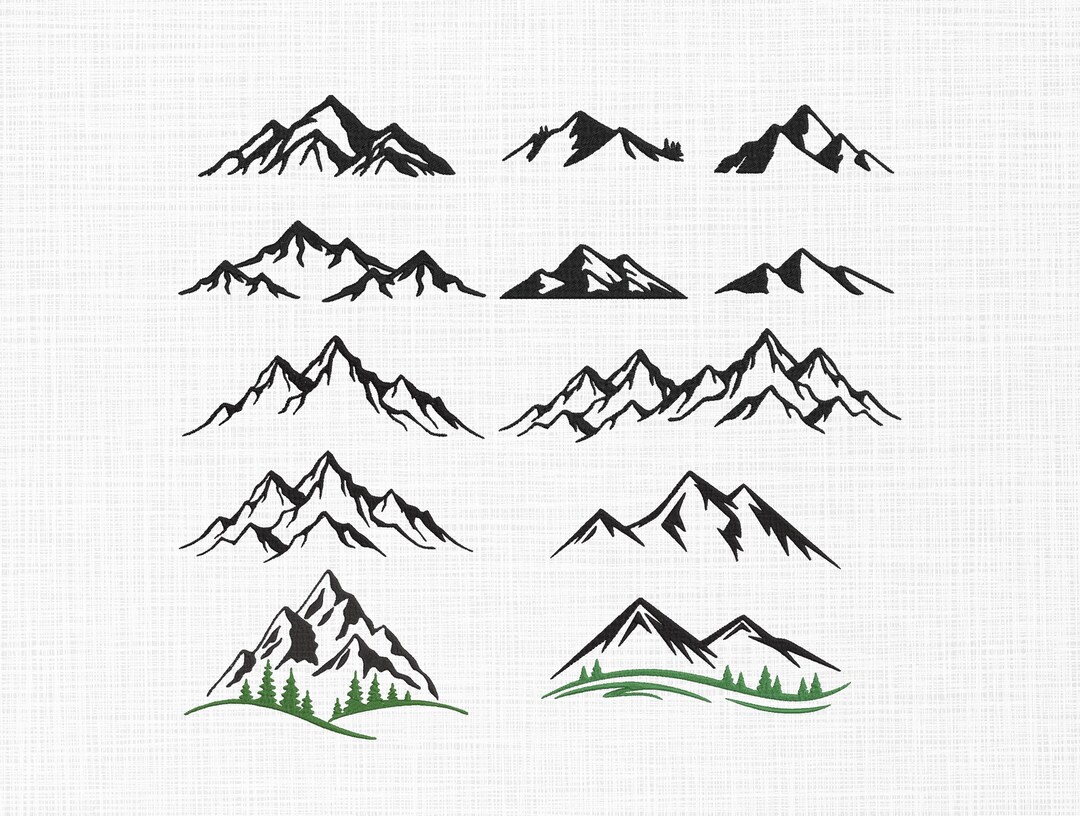 Mountains Bundle Embroidery Design, Mountains Embroidery Design ...