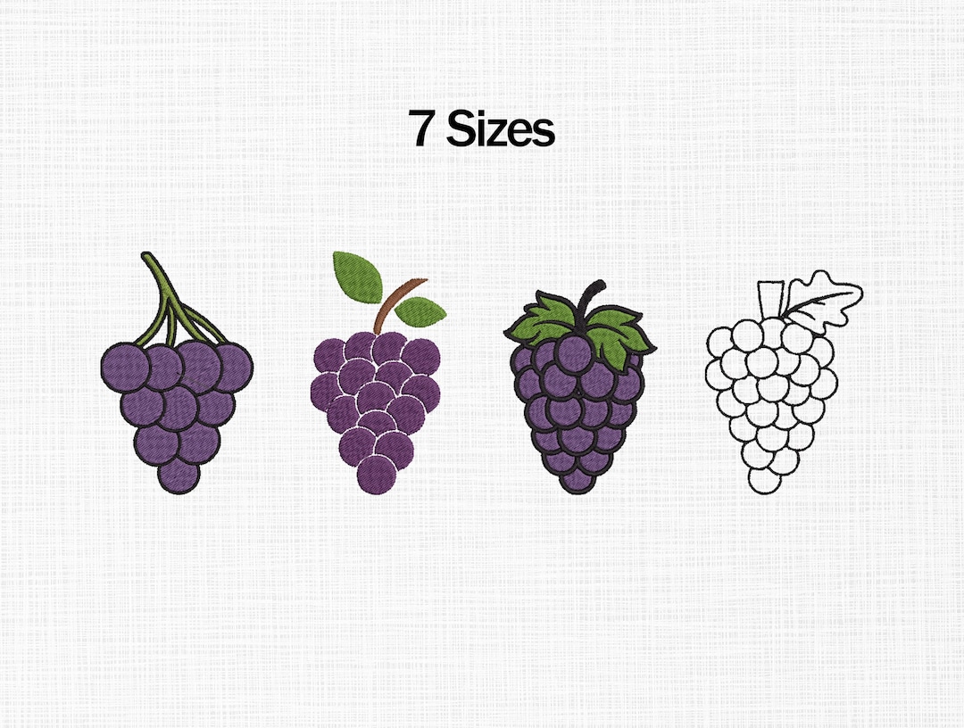 Grapes Embroidery Design, Grapes Bundle Embroidery Design, Grapes ...