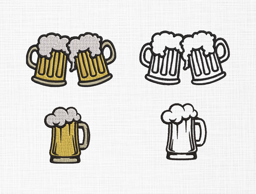 Beer Mug Embroidery Design, Beer Embroidery Design, Beer Mugs ...