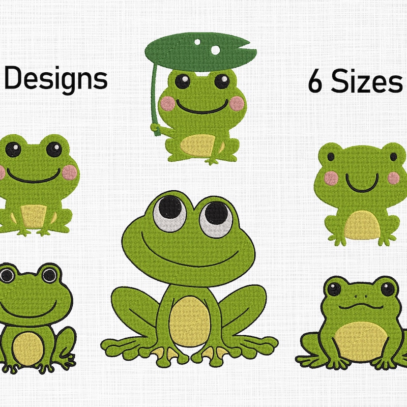 Frog Embroidery Designs - Etsy