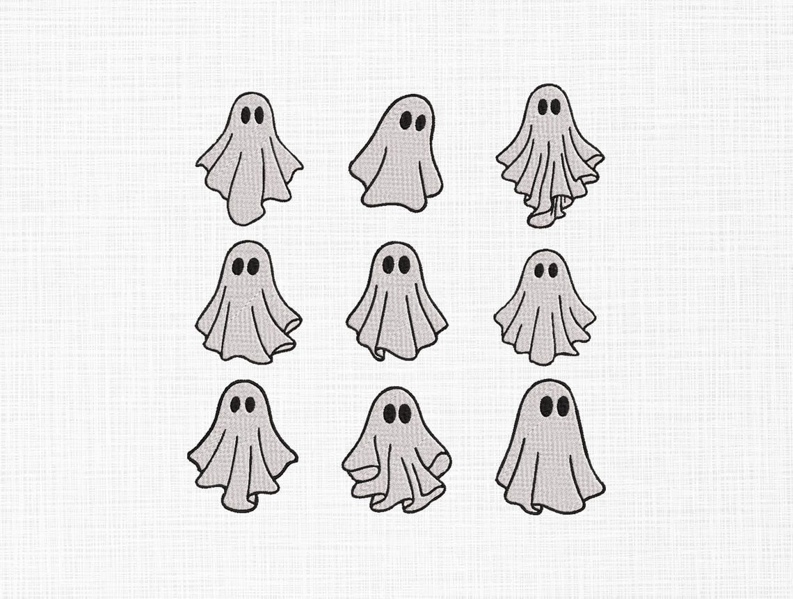 Ghost Bundle Embroidery Design, Mini Cute Ghosts Embroidery Design, Boo ...