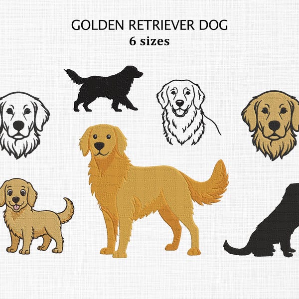 Machine Embroidery Designs Golden Retriever - Etsy