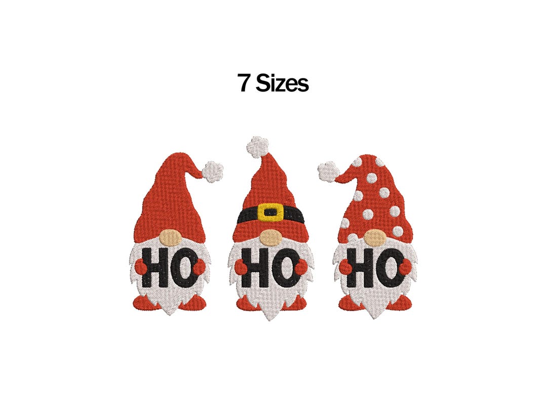 Christmas Gnomes Embroidery Design Ho Ho Ho Gnomes Embroidery ...
