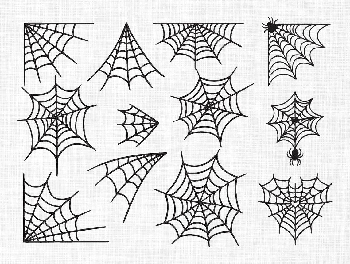 Spider Web Bundle Embroidery Design, Spiderweb Embroidery Design ...