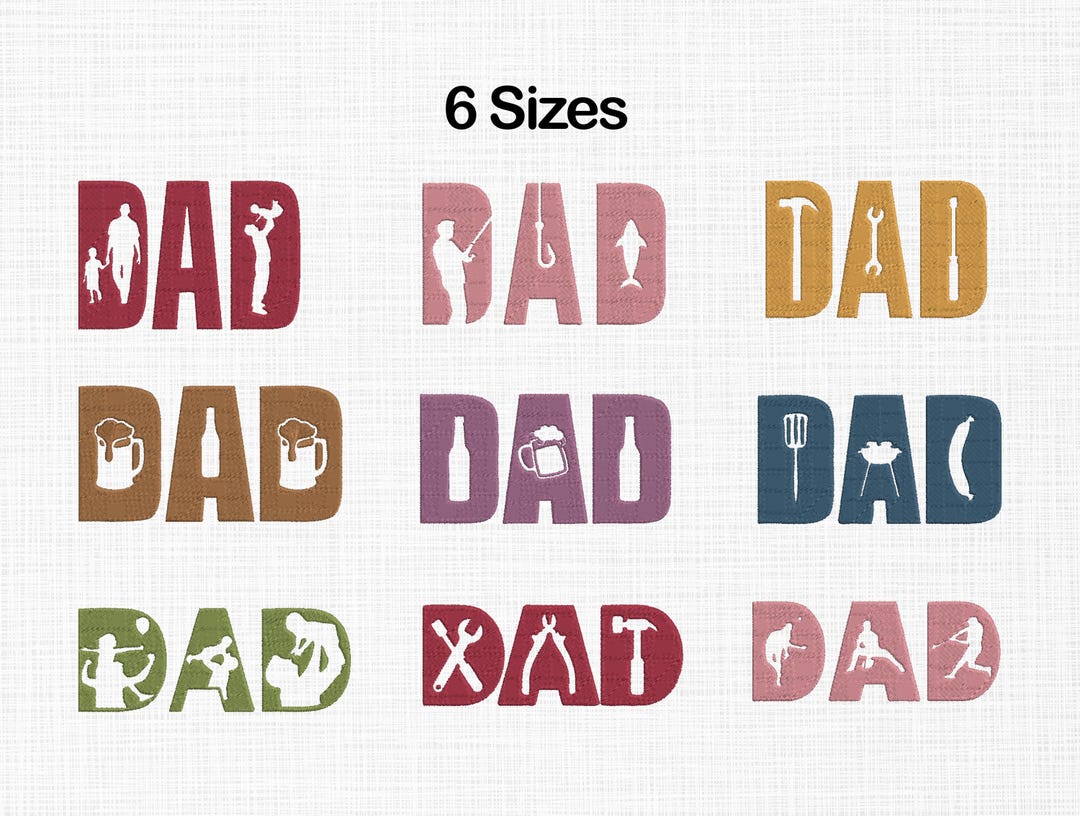 Dad Embroidery Design, Dad Tools Trendy Embroidery Design, Father’s Day ...
