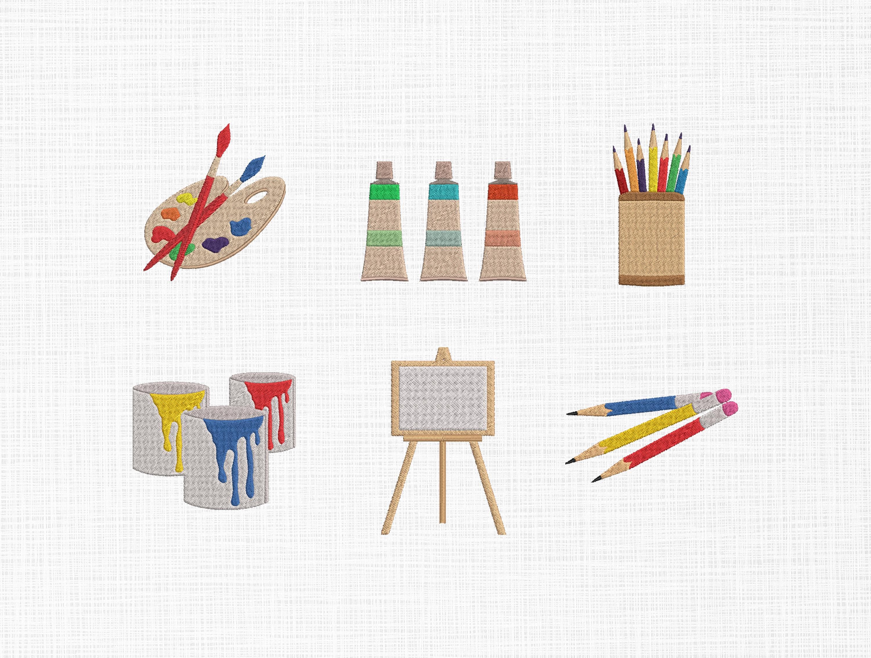 Mini Artist Tools Embroidery Designs, Painting Embroidery Design ...