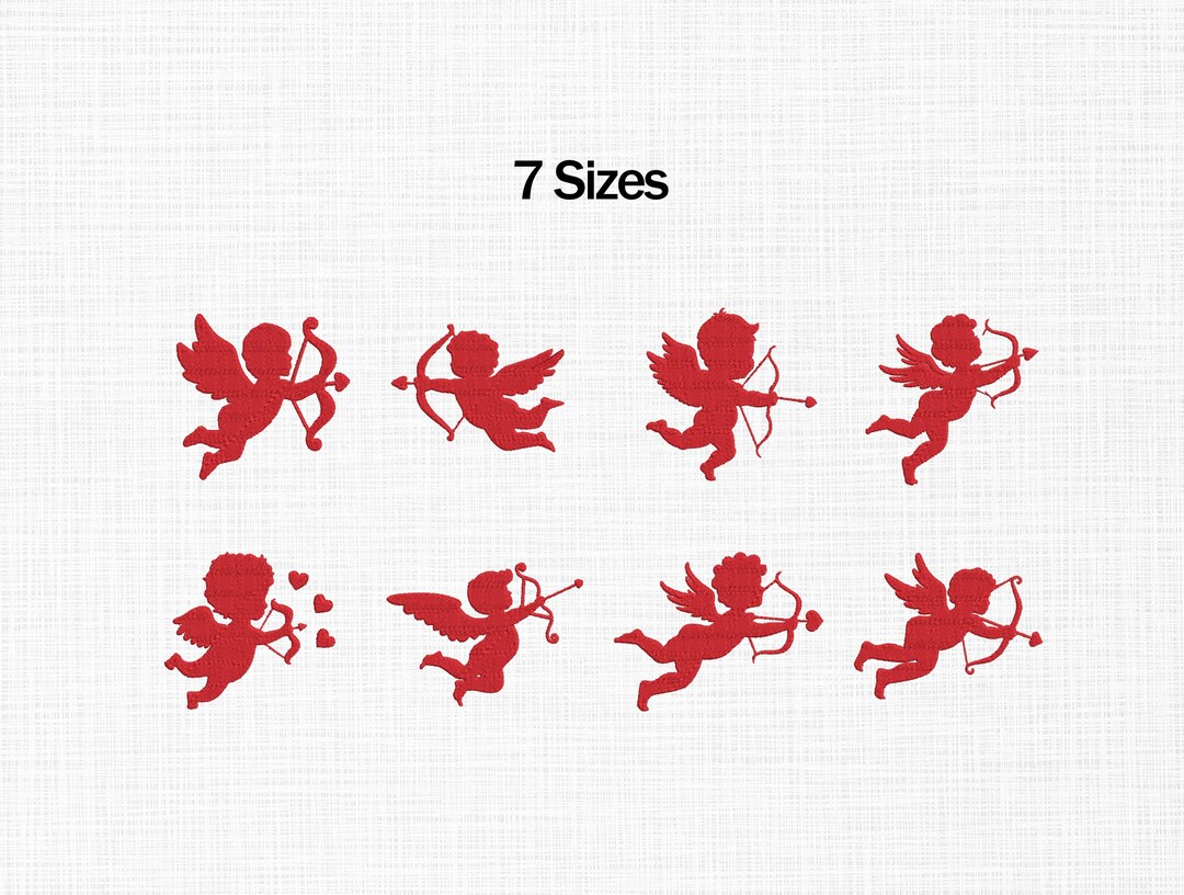 Cupid Embroidery Design, Love Cupid Bundle Embroidery Design, Mini ...