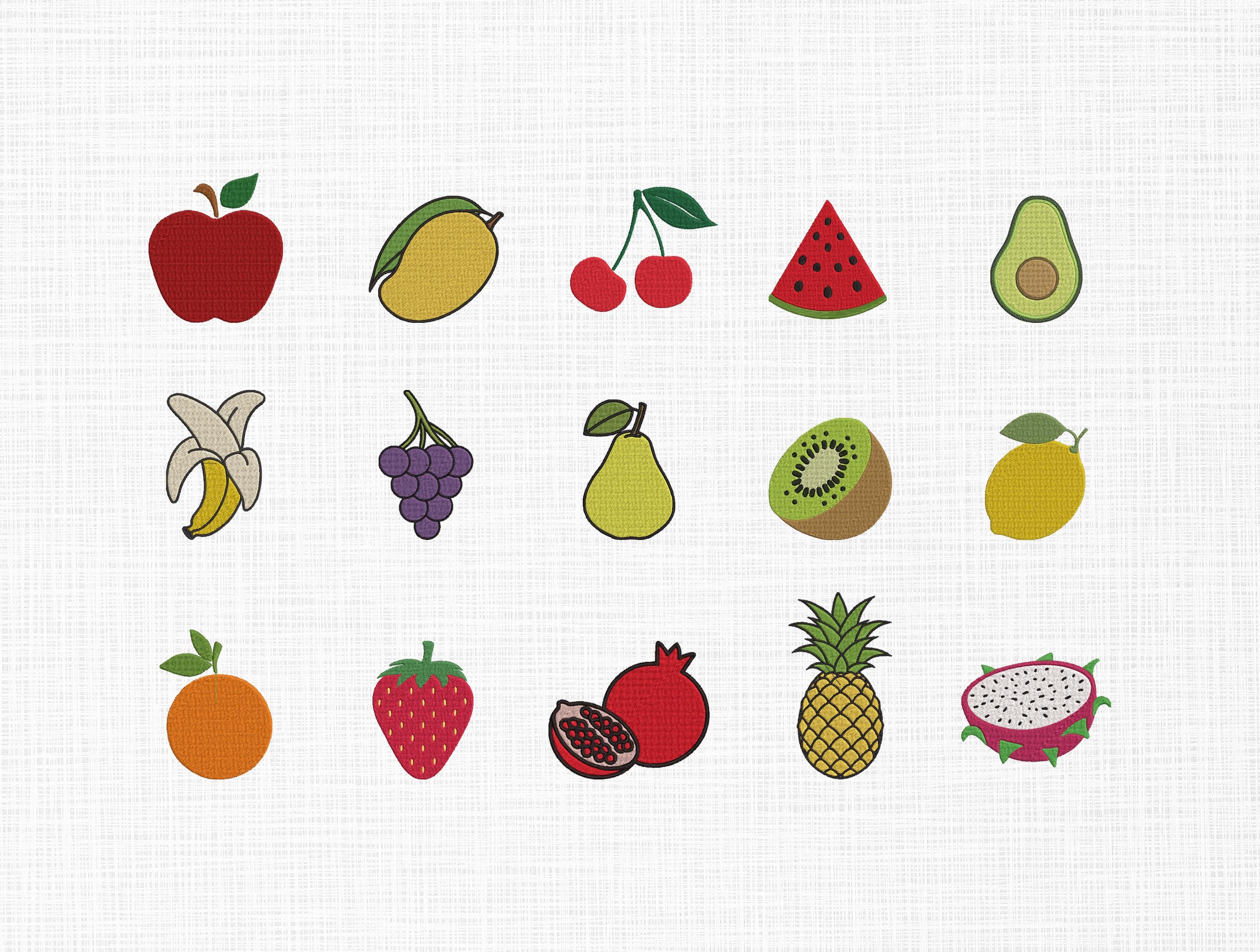 Fruits Bundle Embroidery Design Fruits Embroidery Design Summer ...