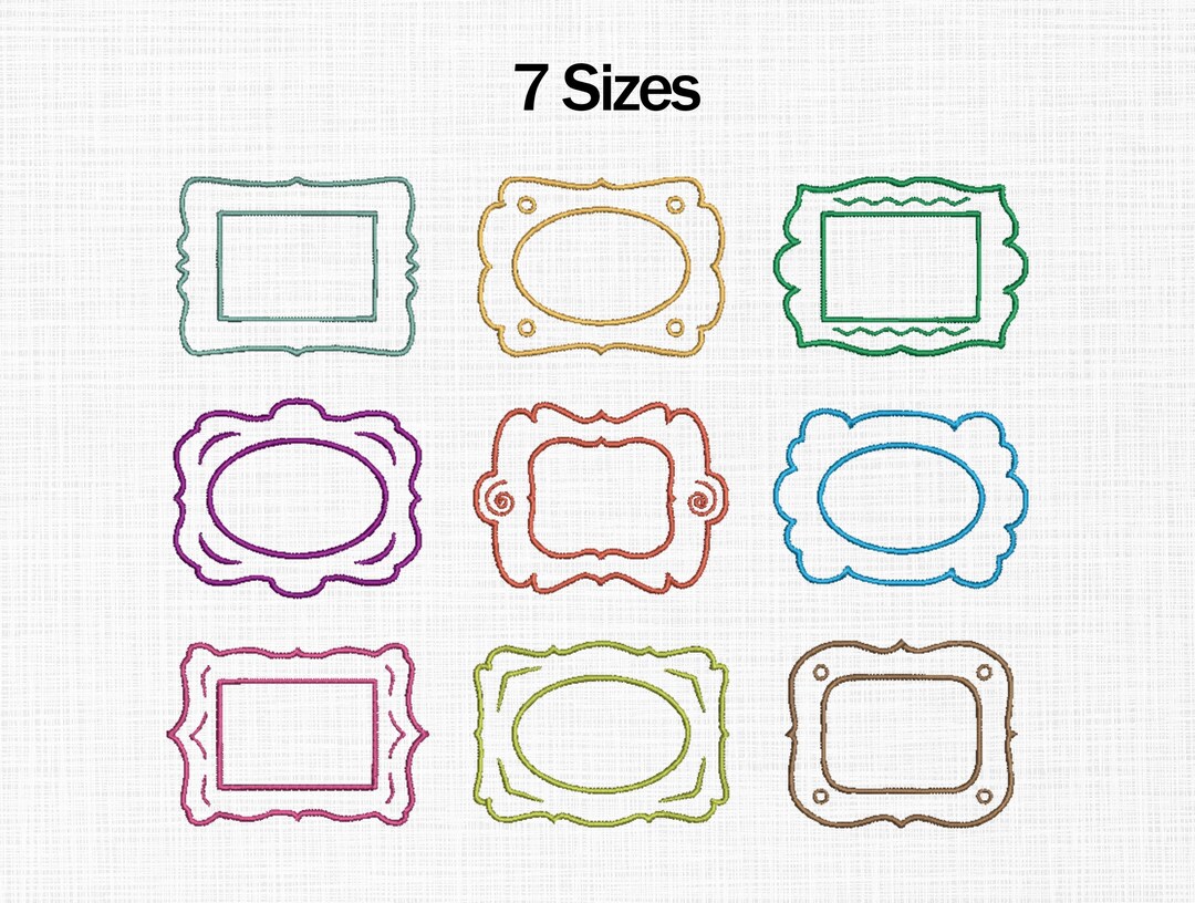 Frames Embroidery Designs Set, Frame Applique Design Machine Embroidery ...