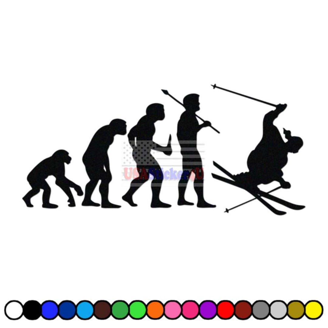 Evolution Skiing Vinyl Sticker Decal for Car Truck Motorcycle Vehicle ...