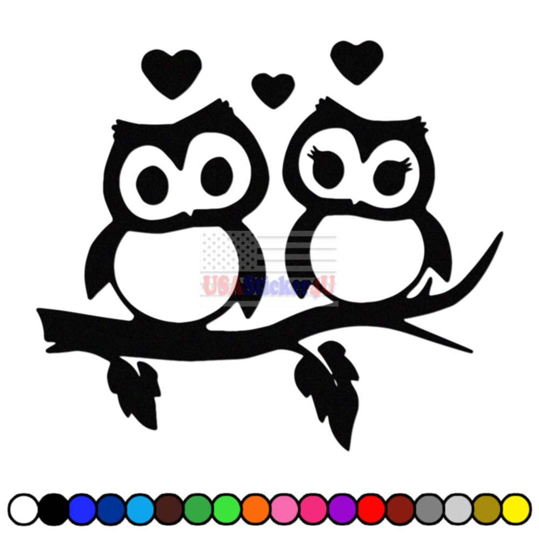 Others Couple Owls Love Vinyl Sticker Decal for Car Truck Motorcycle ...