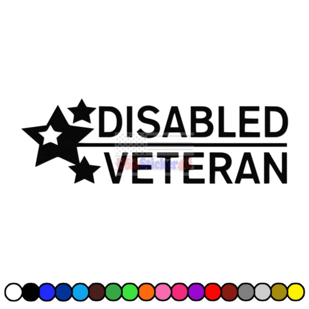 Military Disabled Veteran Vinyl Sticker Decal for Car Truck Motorcycle ...