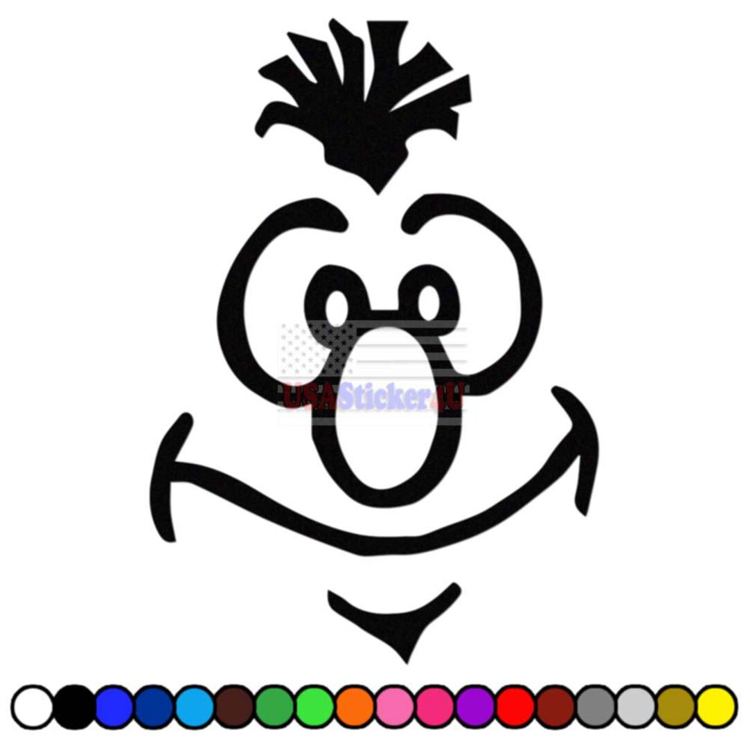 Funny Face Vinyl Sticker Decal for Car Truck Motorcycle Vehicle Bumper ...