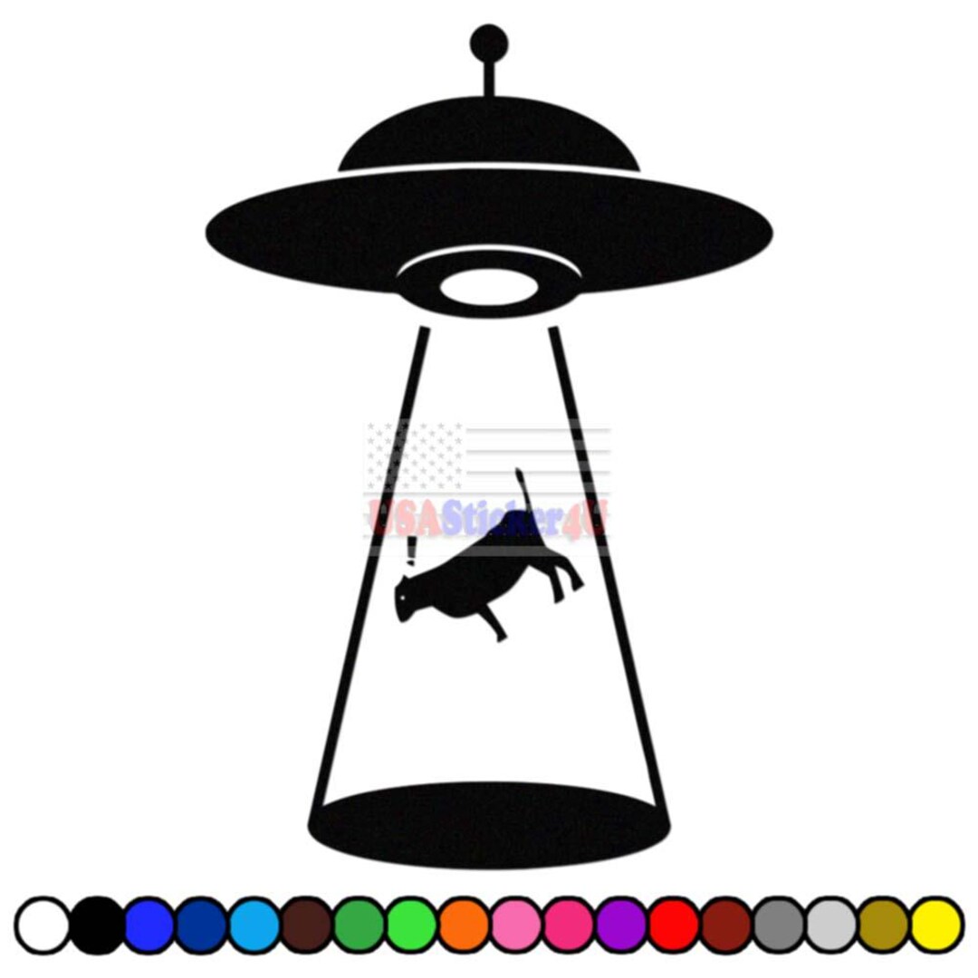 Funny Ufo Cow Abduction Vinyl Sticker Decal for Car Truck Motorcycle ...